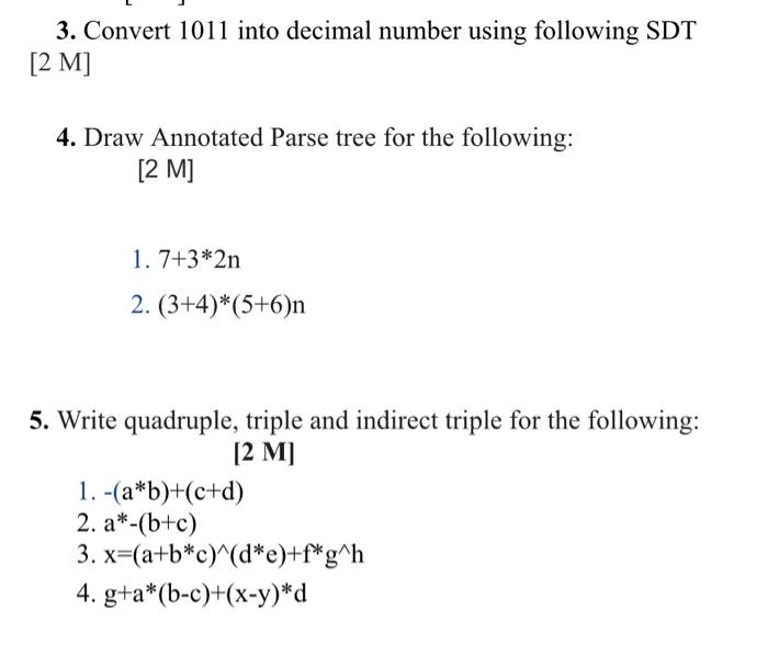 3. Convert 1011 into decimal number using following | Chegg.com