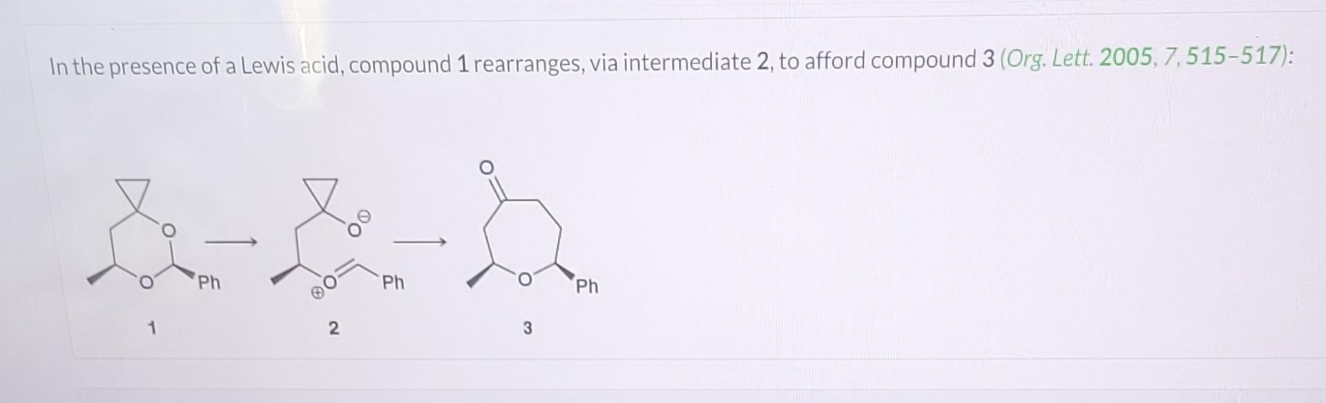 Solved In the presence of a Lewis acid, compound 1 | Chegg.com