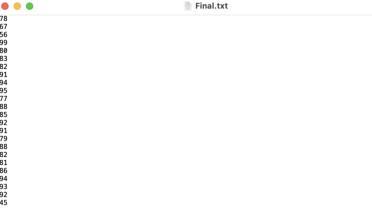 Solved The file "Final.txt" ﻿contains student grades on a | Chegg.com