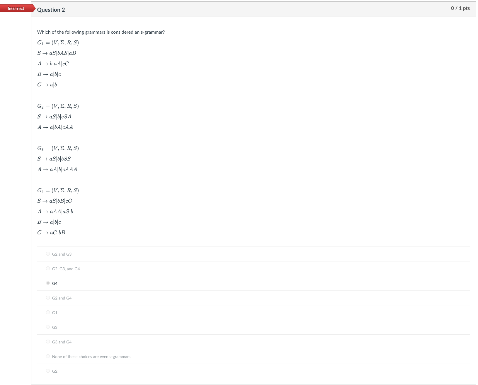 Solved Question 2Which of the following grammars is | Chegg.com