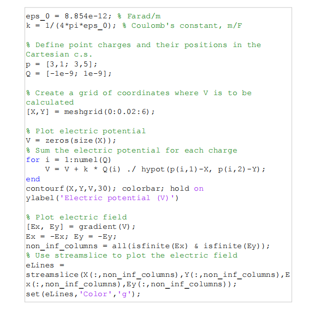 Solved Task 2: Plot electric field and equipotential lines | Chegg.com