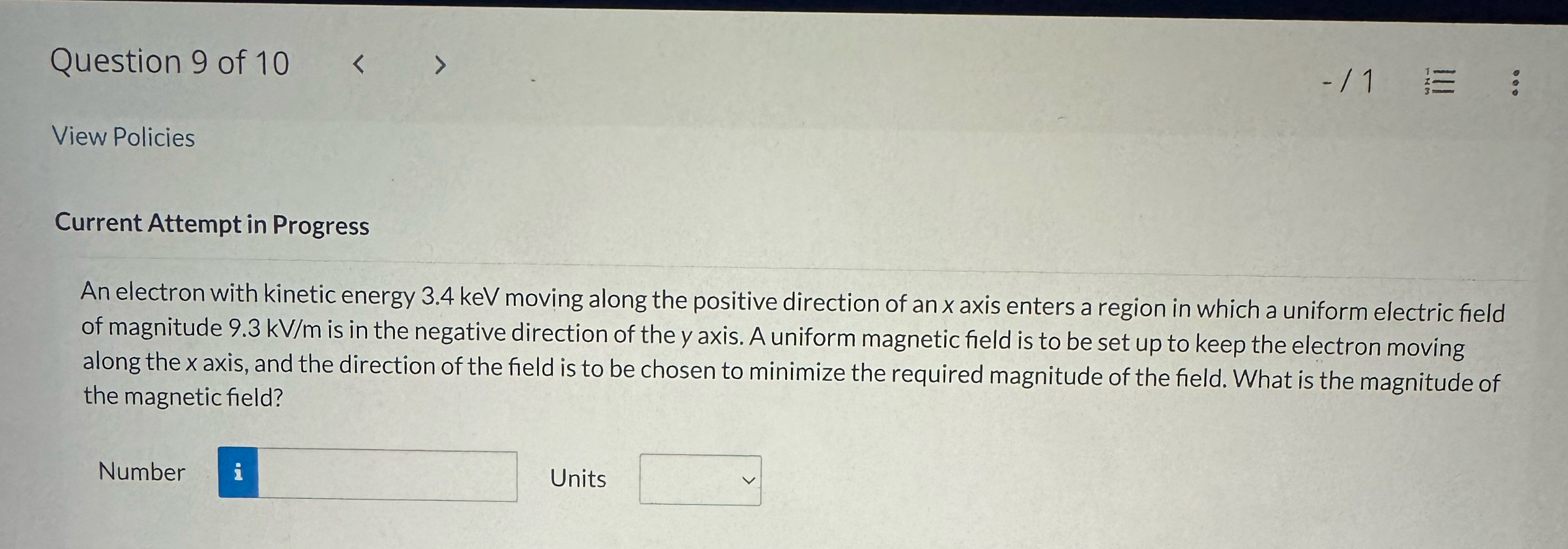 Solved Question 9 ﻿of 10View PoliciesCurrent Attempt in | Chegg.com