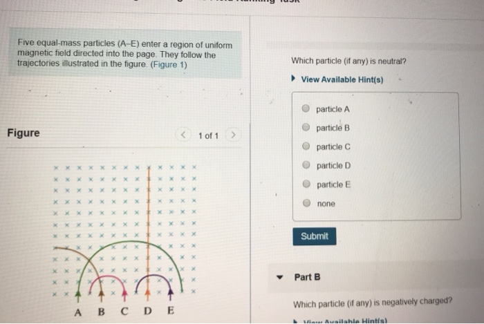 Solved Five equal-mass particles (A-E) enter a region of | Chegg.com