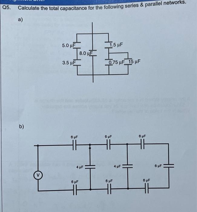 Solved 5. Calculate the total capacitance for the following | Chegg.com