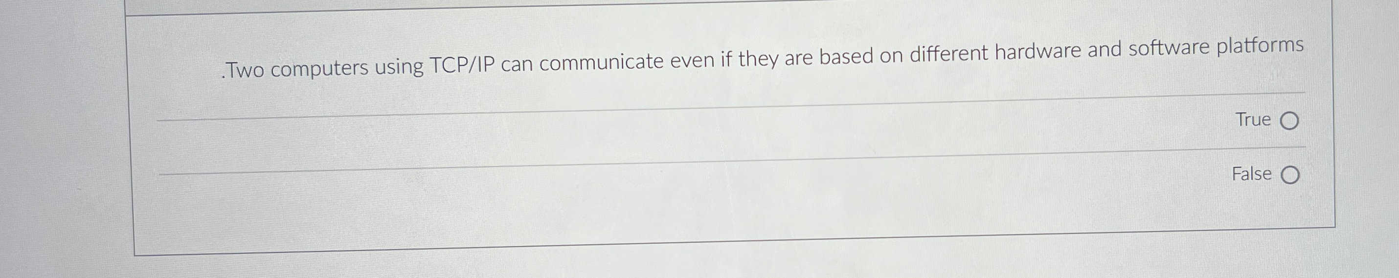 Solved Two computers using TCP/IP can communicate even if | Chegg.com