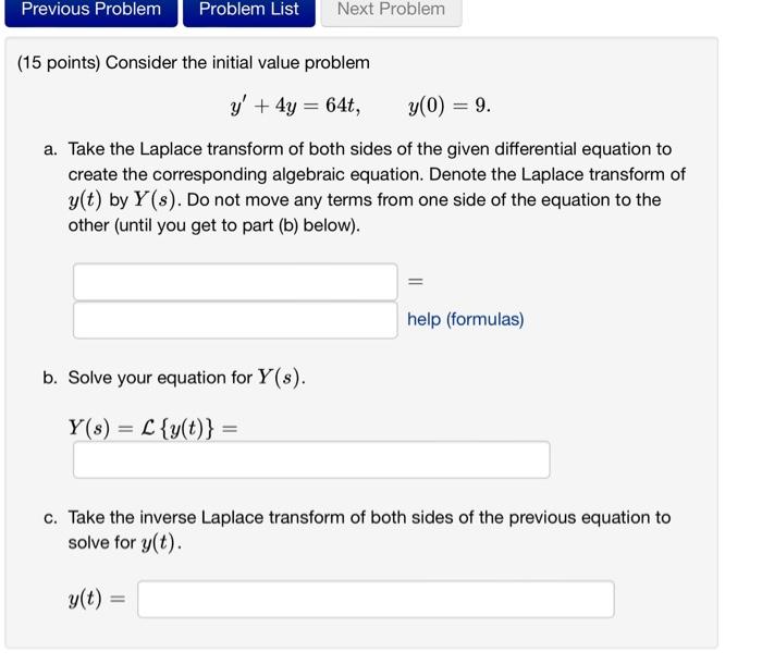 Solved (15 points) Consider the initial value problem | Chegg.com