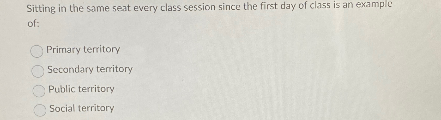 Solved Sitting in the same seat every class session since | Chegg.com