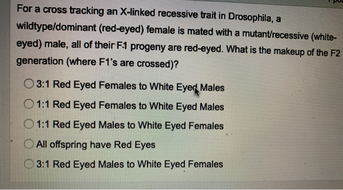 Solved IP For a cross tracking an X-linked recessive trait | Chegg.com
