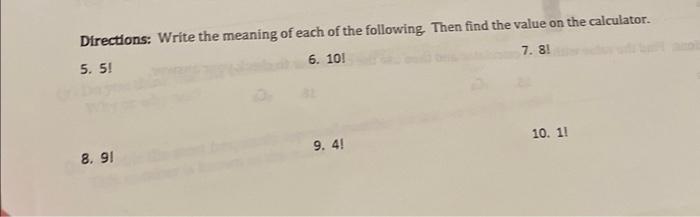Solved Directions: Write the meaning of each of the | Chegg.com