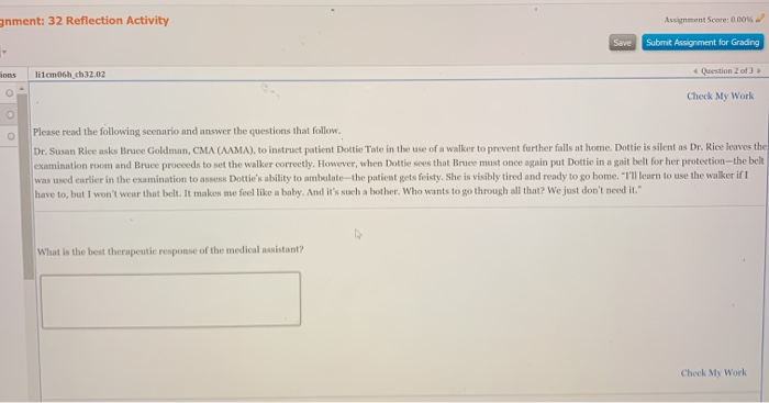 Solved anment: 32 Reflection Activity Assement Score: 0.00% | Chegg.com