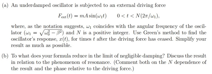 Solved (a) An underdamped oscillator is subjected to an | Chegg.com
