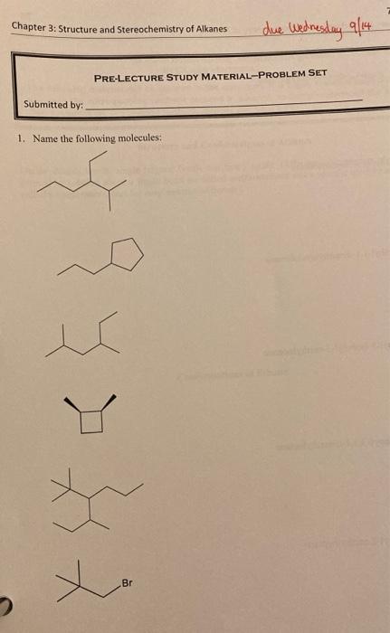 Solved Chapter 3: Structure and Stereochemistry of Alkanes | Chegg.com