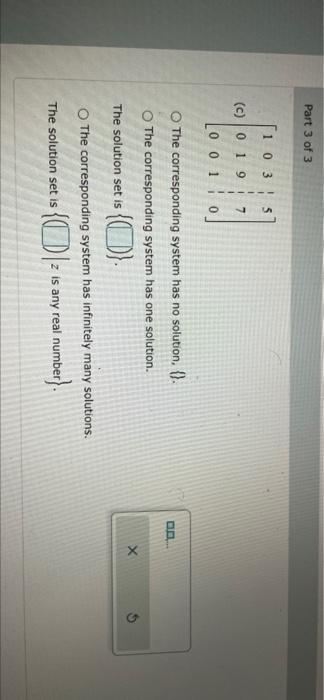 Solved Part 1 of 3 1 03 5 (a) o 19 7 o o o 0 DO The | Chegg.com