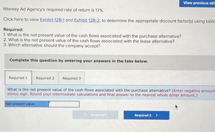 Solved Problem 12-25 (Algo) Net Present Value Analysis of a | Chegg.com