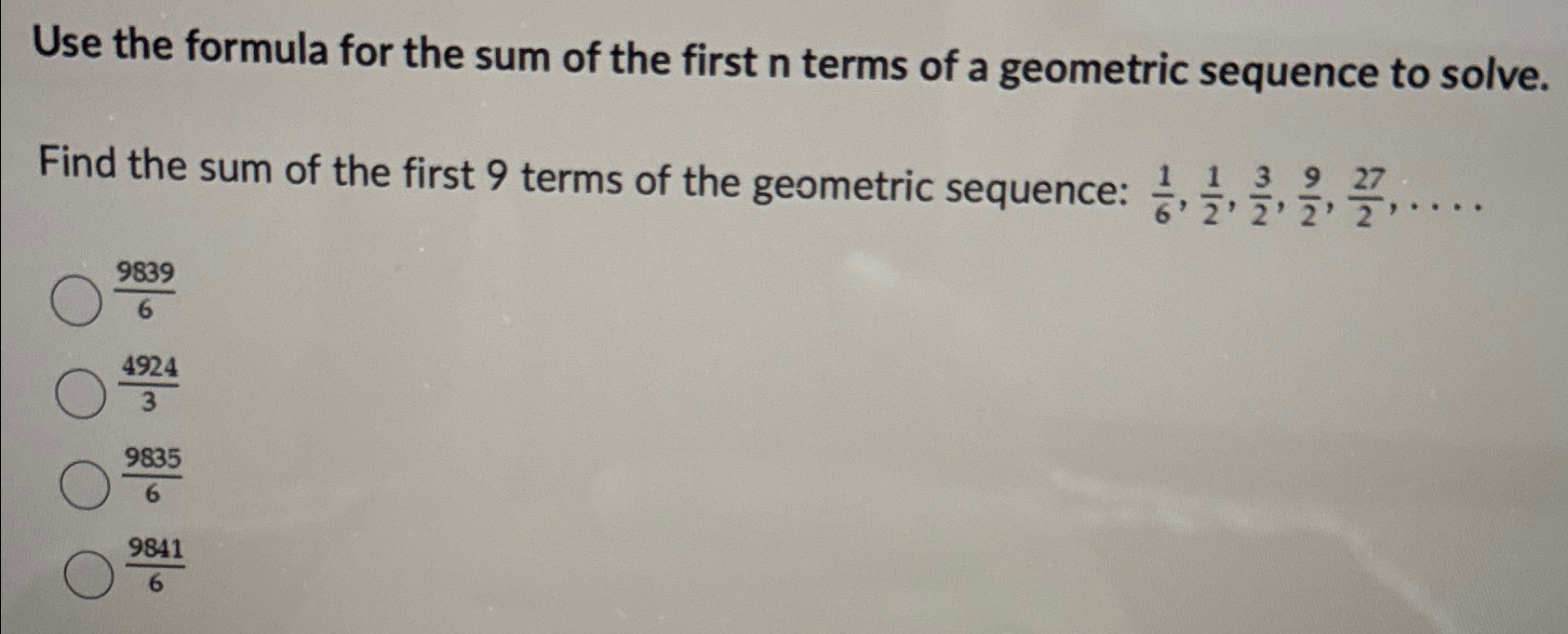 Solved Use the formula for the sum of the first n ﻿terms of | Chegg.com