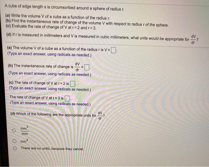 Solved A cube of edge length s is circumscribed around a | Chegg.com