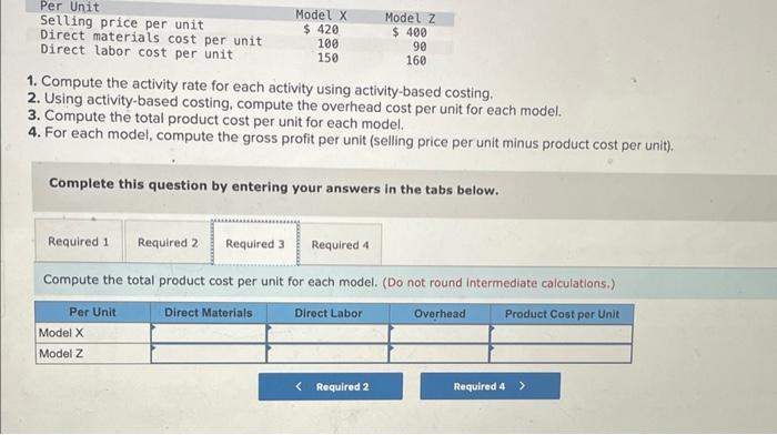 Solved Exercise 4-17 (Static) Using activity-based costing | Chegg.com