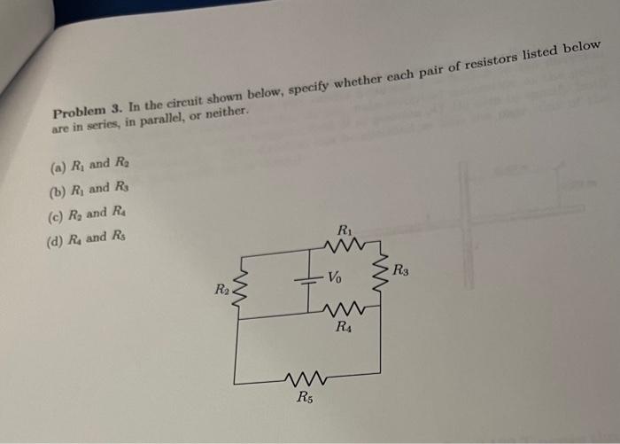 Solved Problem 3. In the circuit shown below, specify | Chegg.com
