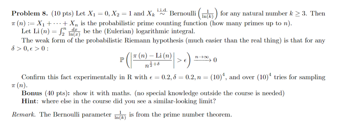 Solved Problem 8. (10 ﻿pts) ﻿Let x1=0,x2=1 ﻿and xk∼ i.i.d. | Chegg.com