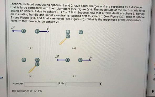 Solved Identical isolated conducting spheres 1 and 2 have | Chegg.com