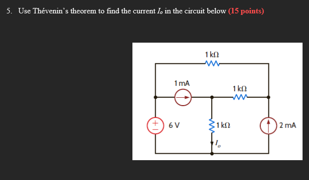 Solved Use Thévenin's theorem to find the current Io ﻿in the | Chegg.com