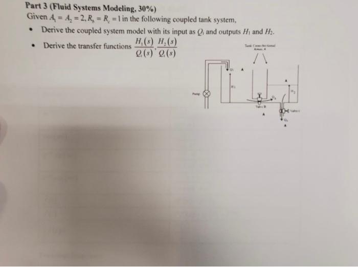 Solved Part 3 (Fluid Systems Modeling, 30% ) Given | Chegg.com