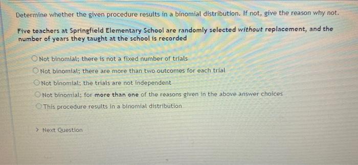 Solved Determine Whether The Given Procedure Results In A