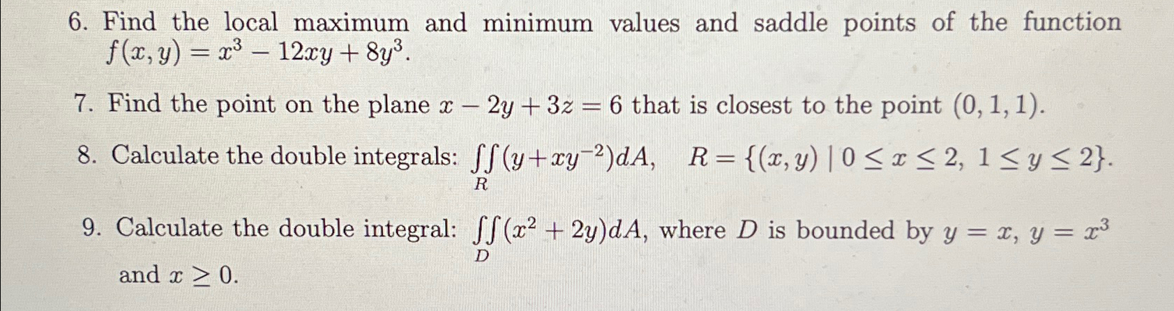 Solved Find the local maximum and minimum values and saddle | Chegg.com
