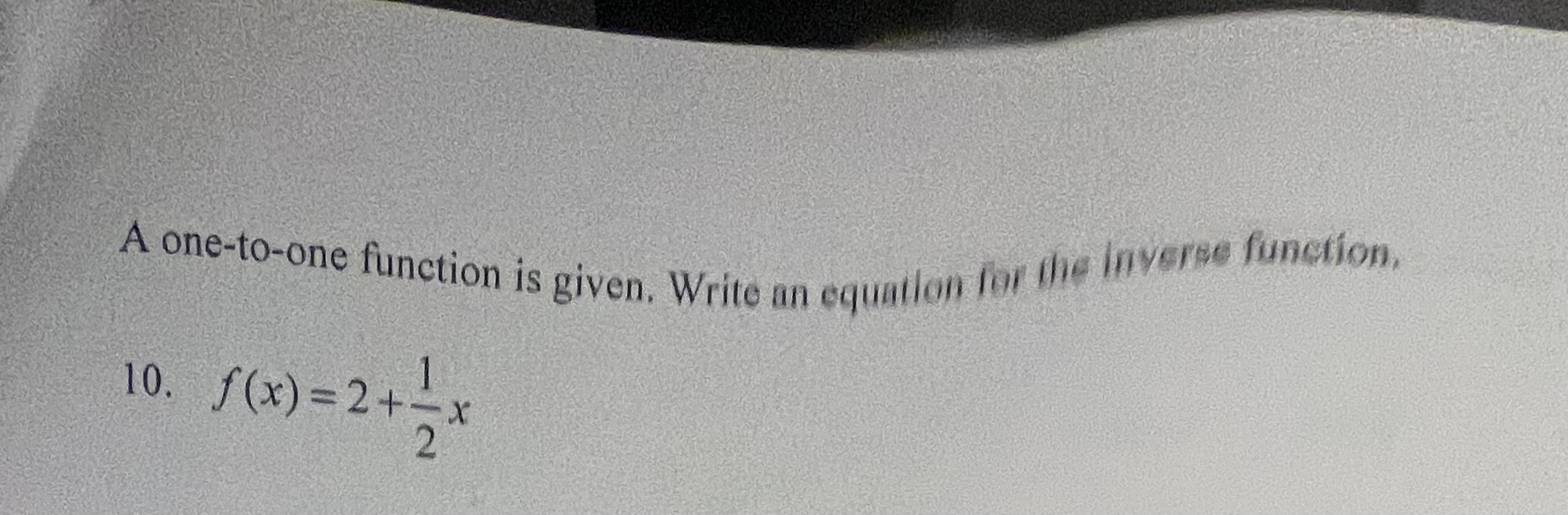Solved A one-to-one function is given. Write an equation for | Chegg.com