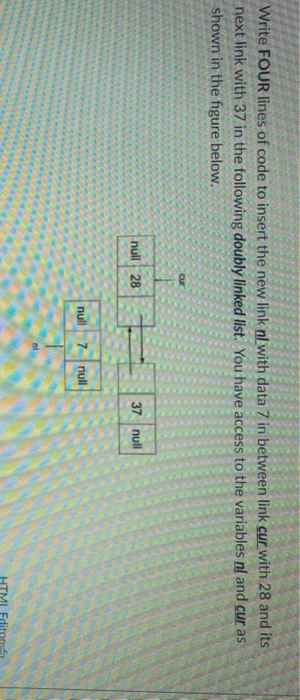 Solved Write FOUR lines of code to insert the new link nl | Chegg.com