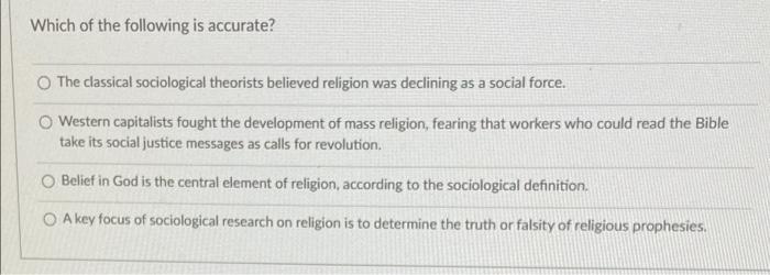 Solved Which of the following is accurate? The classical | Chegg.com