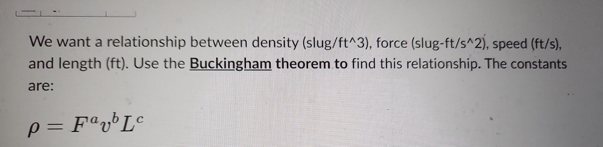 Solved We want a relationship between density (slug/ft^ 3), | Chegg.com
