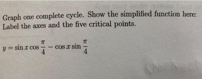 Solved Graph one complete cycle. Show the simplified | Chegg.com