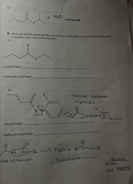 Solved 5. Write the IUPAC names for each of the following | Chegg.com