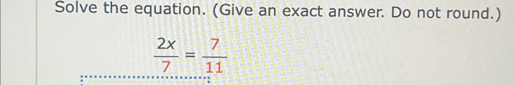 Solved Solve the equation. (Give an exact answer. Do not | Chegg.com