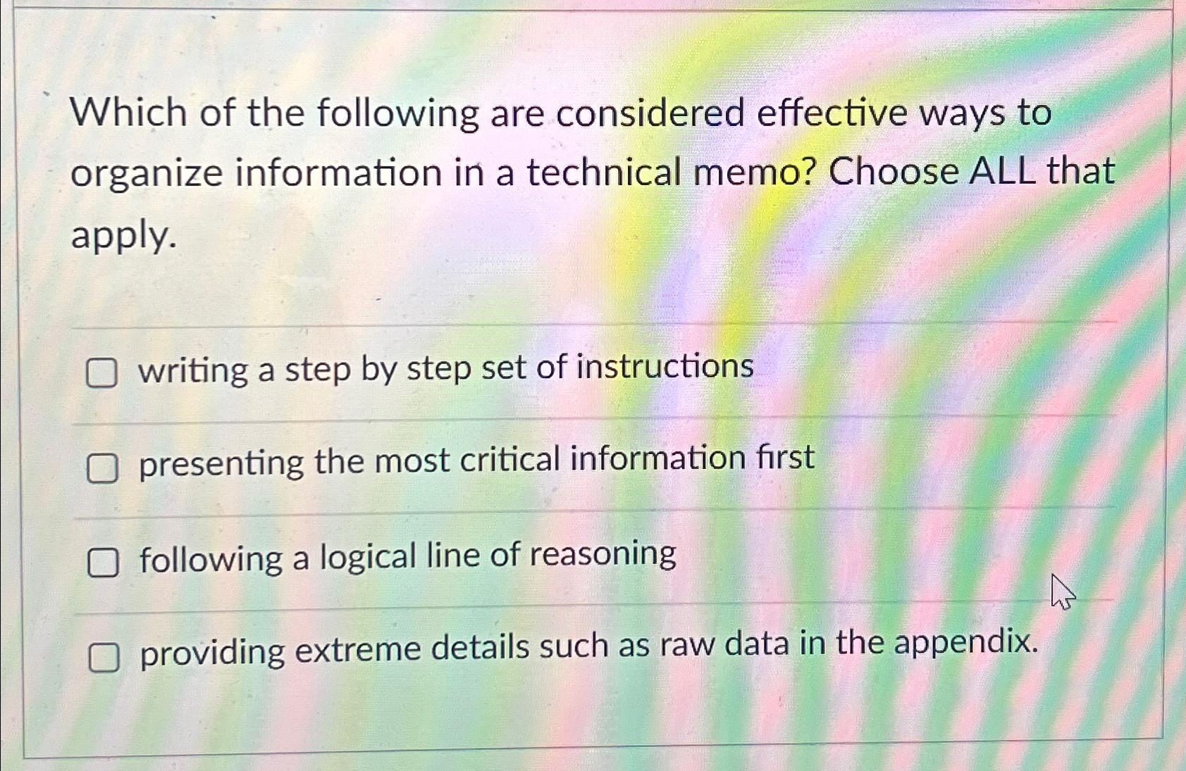 Solved Which of the following are considered effective ways | Chegg.com