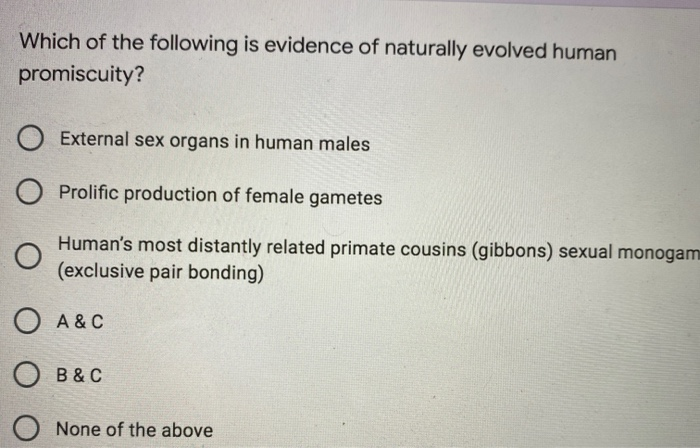 Solved Which of the following is evidence of naturally | Chegg.com