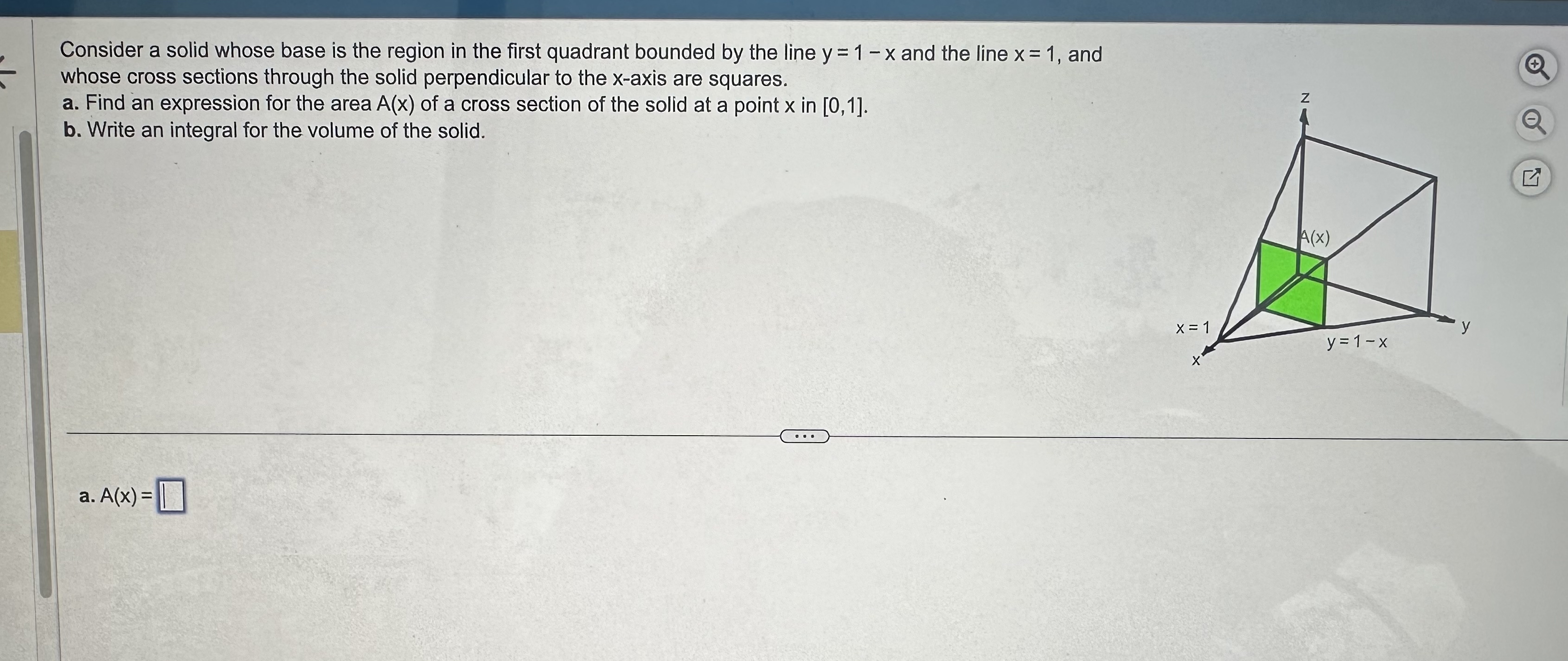 Solved Consider a solid whose base is the region in the | Chegg.com