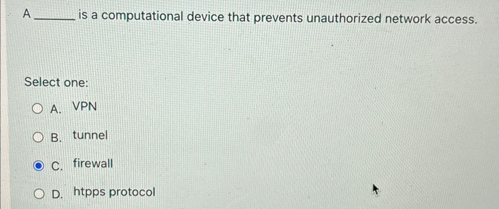 Solved A is a computational device that prevents | Chegg.com