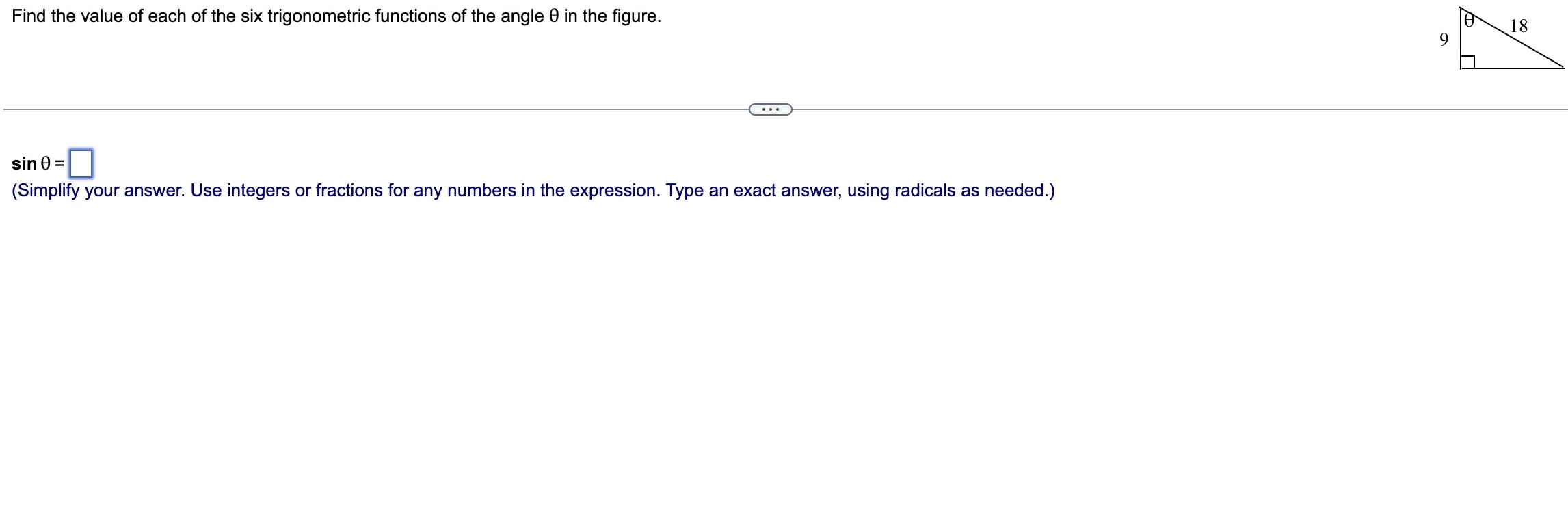 Solved Find the value of each of the six trigonometric | Chegg.com