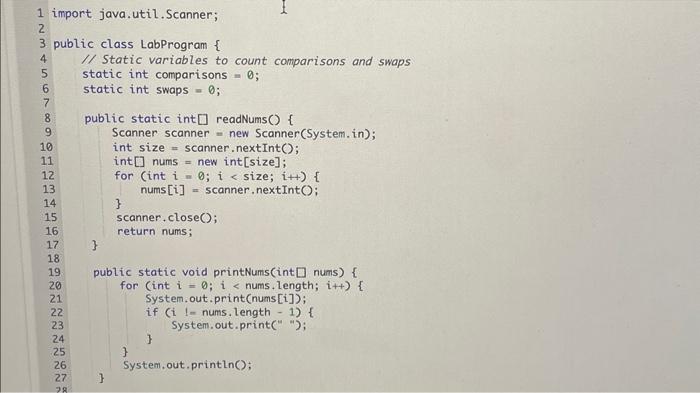 Solved import java.util.Scanner; public class LabProgram \{ | Chegg.com