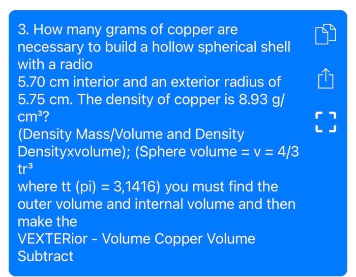 Solved 3. How many grams of copper are necessary to build a | Chegg.com