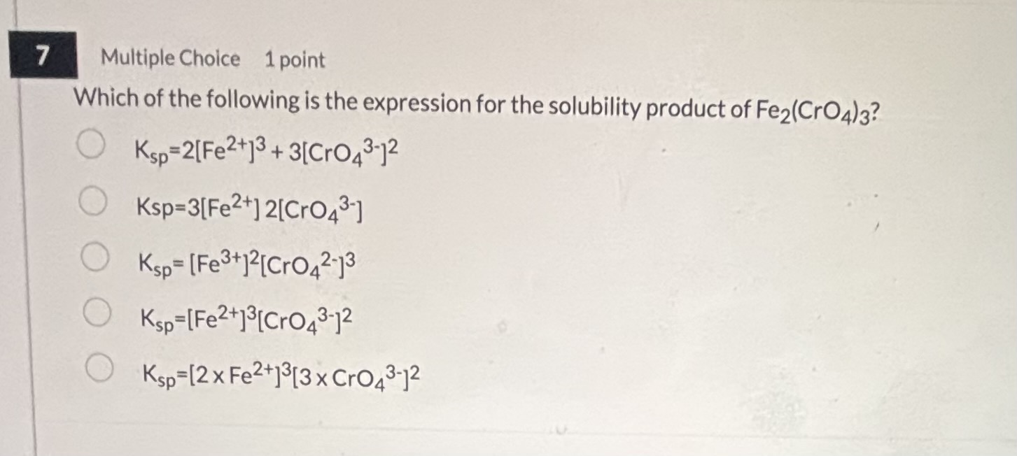 Solved 7Multiple Choice 1 ﻿pointWhich of ﻿the following is | Chegg.com
