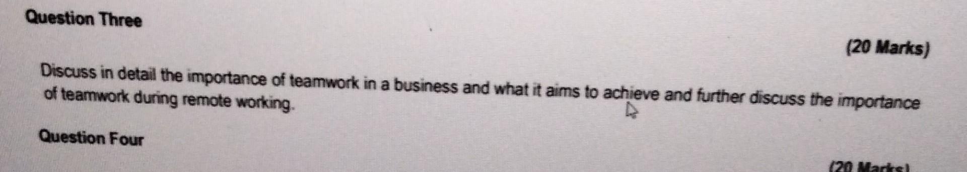 Solved (20 Marks) Discuss in detail the importance of | Chegg.com