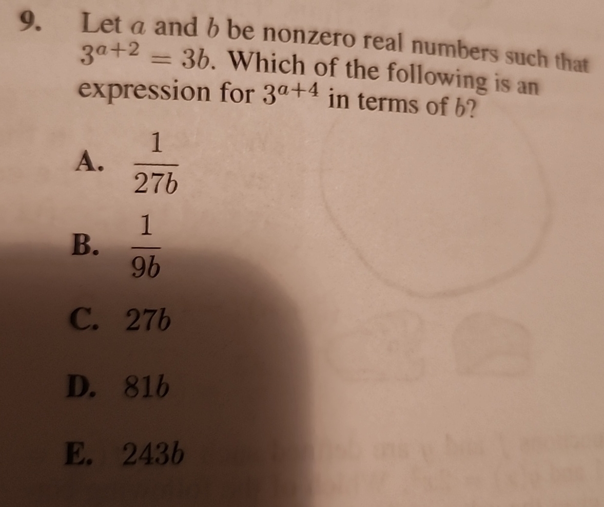 Solved Let A And B be Nonzero Real Numbers Such That