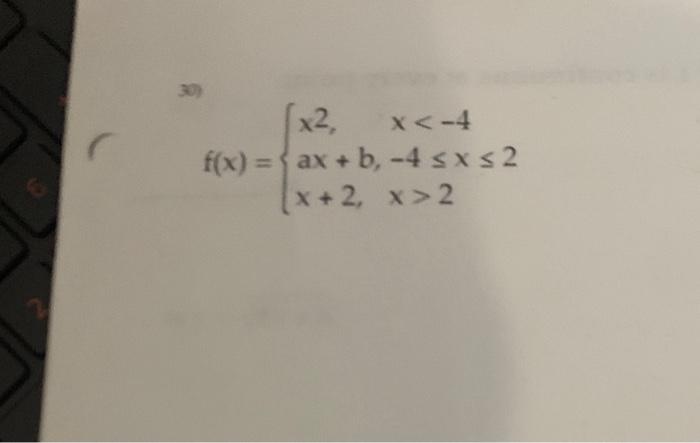 Solved Find numbers a and b, or k, so that f is continuous | Chegg.com