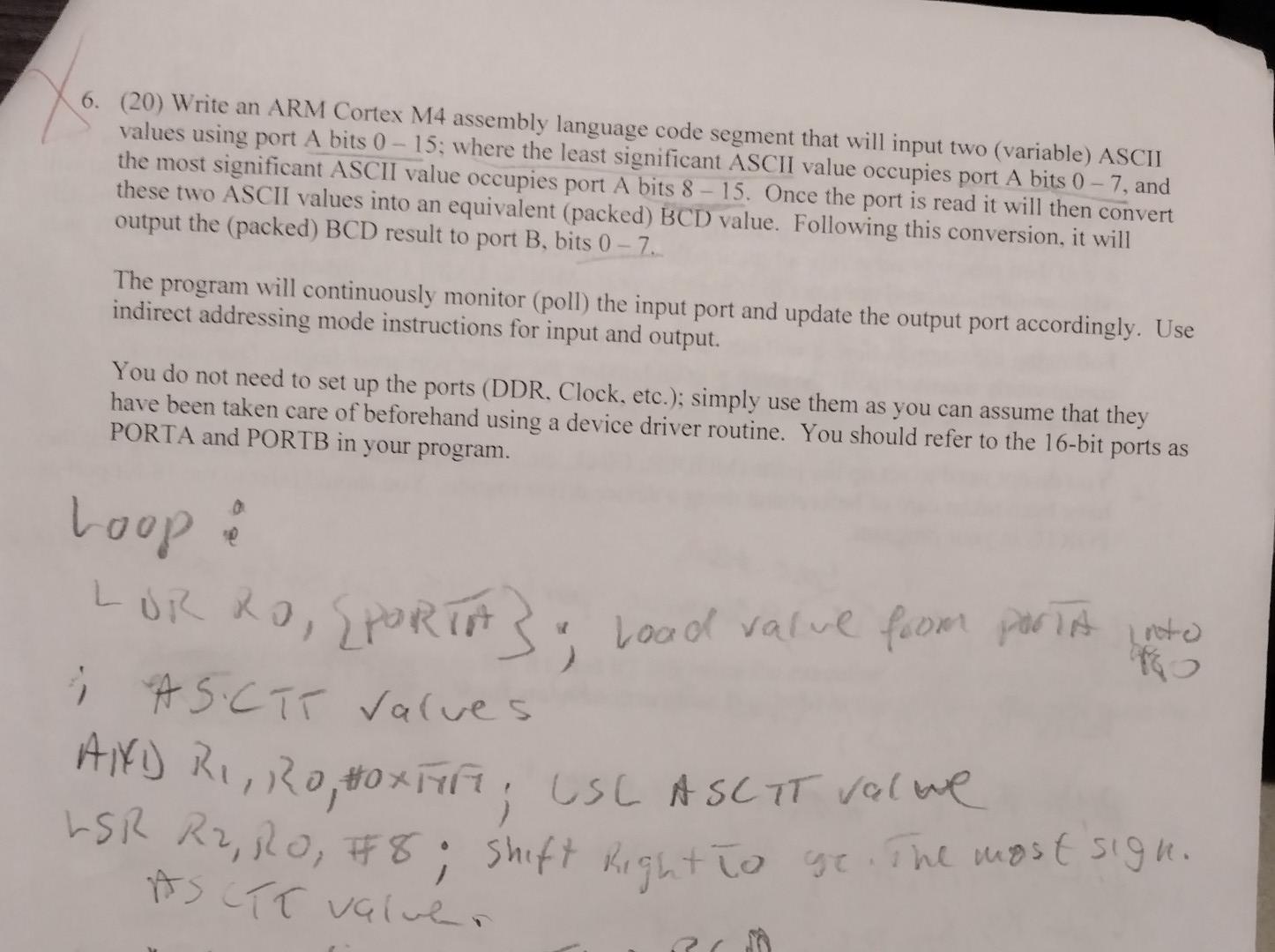 Solved 6 20 Write An Arm Cortex M4 Assembly Language Code 6572