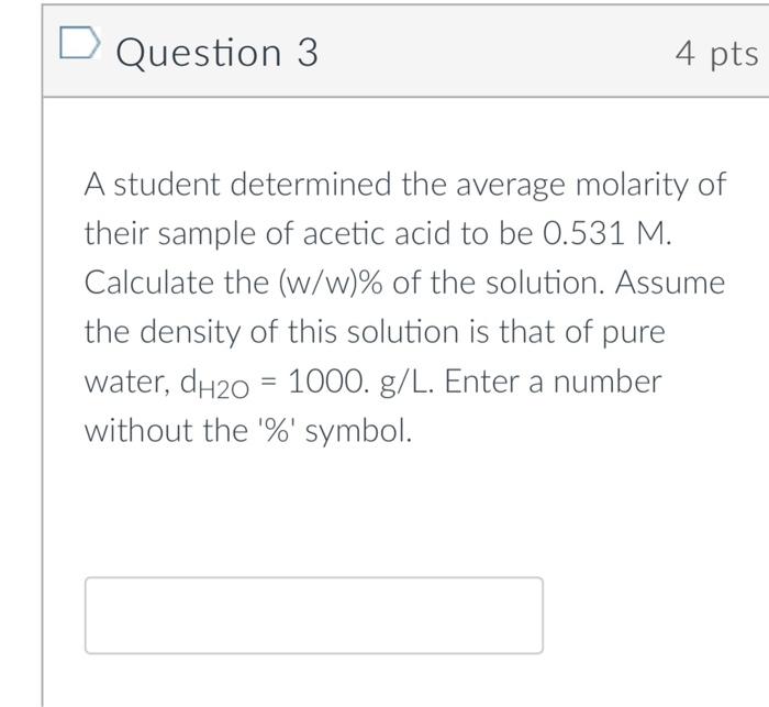 Solved A student determined the average molarity of their | Chegg.com