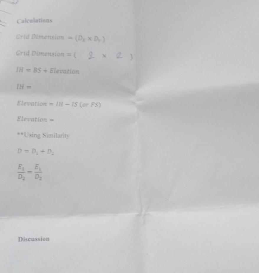 Solved - Write Elevation on the gridExperiment 4: Contour | Chegg.com