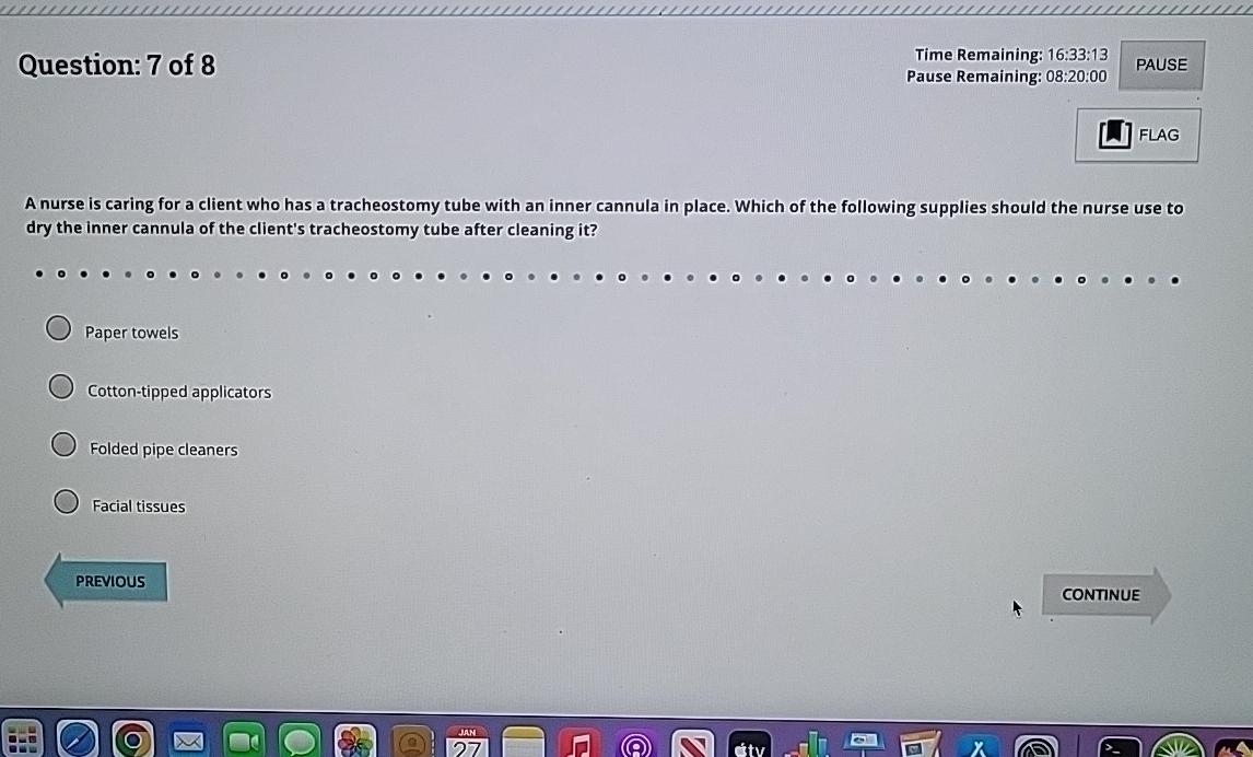 Solved Question: 7 ﻿of 8Time Remaining: 16:33:13Pause | Chegg.com